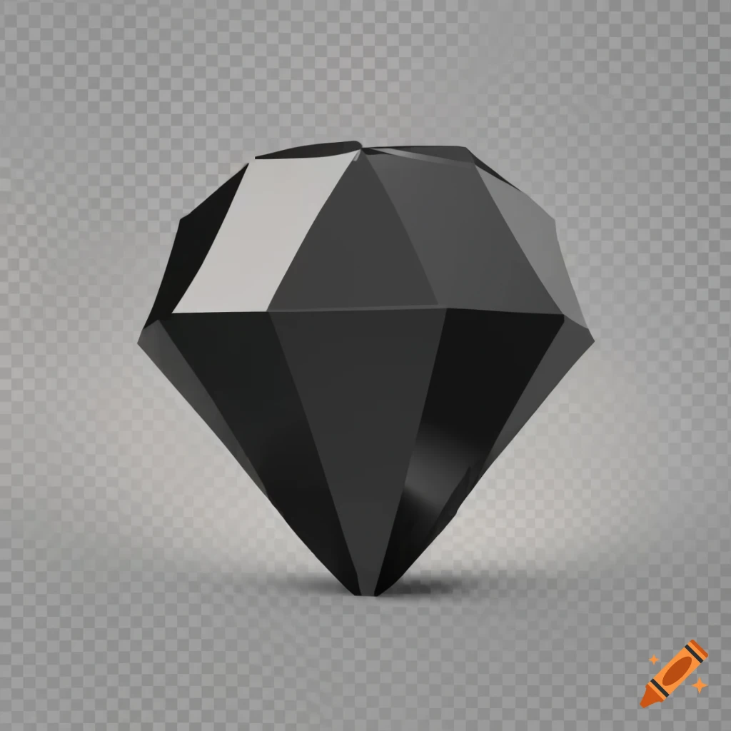 3d black diamond on transparent background on Craiyon