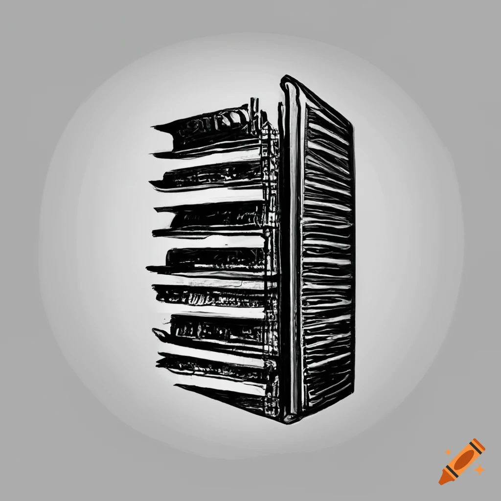 Illustration of a server room on Craiyon