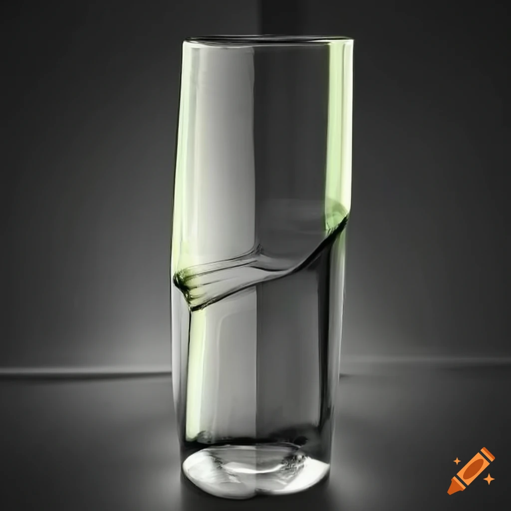 Dramatically lit cubist glass vase on Craiyon