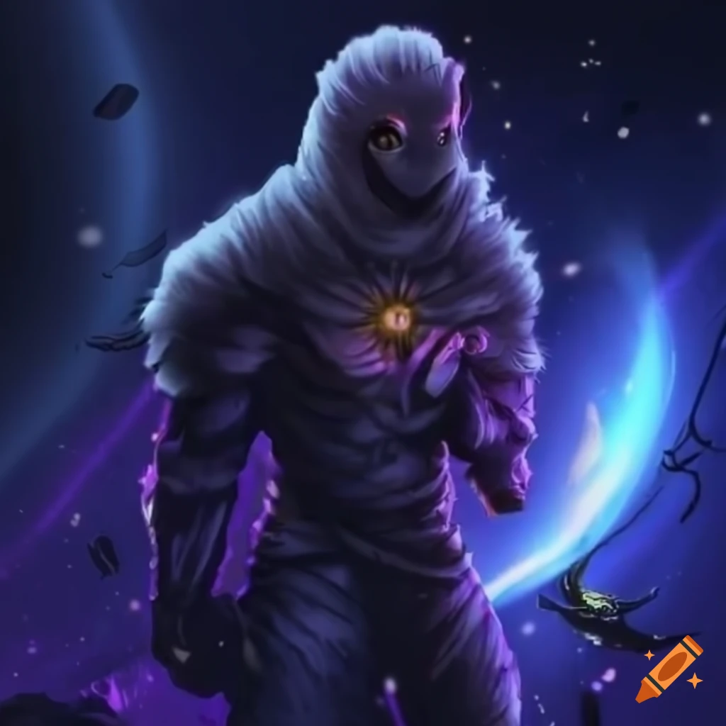 Mysterious black entity with bright red eyes on Craiyon