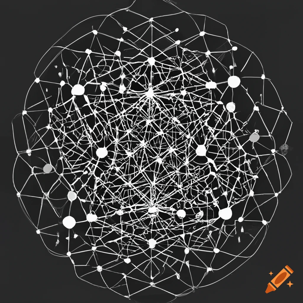 Complex 3d geometric shape on black background with hypercube and ...