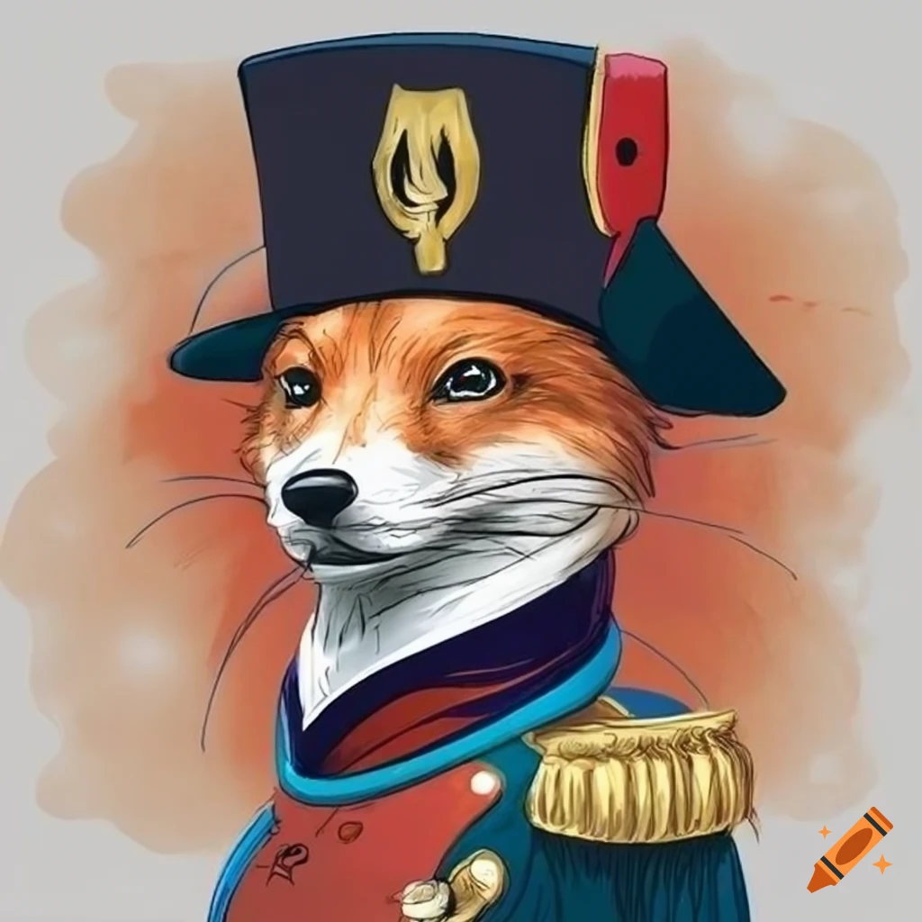 Vibrant illustration of a fox with a hat
