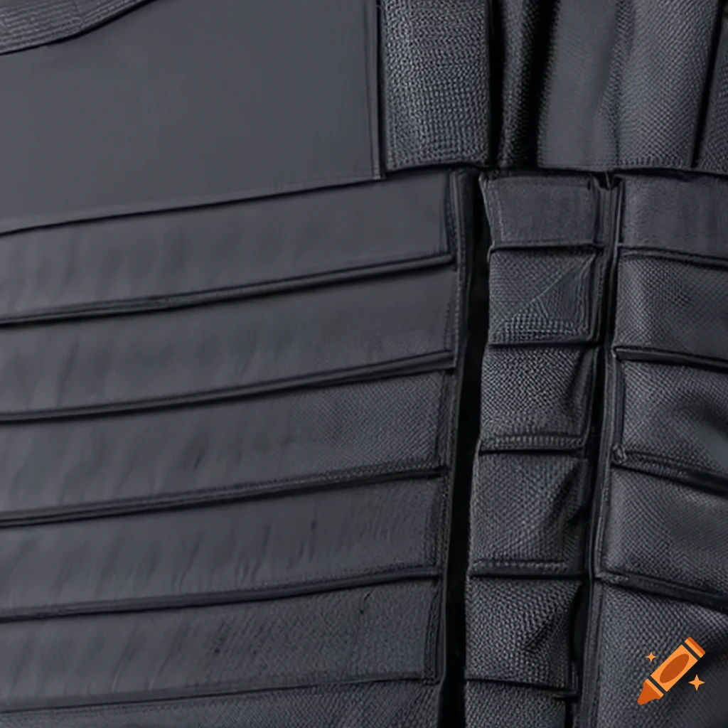 Close-up of a bulletproof jacket with intricate design on Craiyon