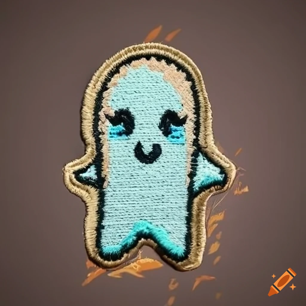 Cute ghost character on zelda-inspired patch on Craiyon