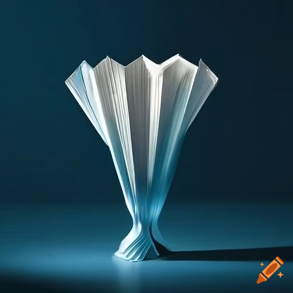 Photo of a blue art deco vase in dramatic lighting on Craiyon