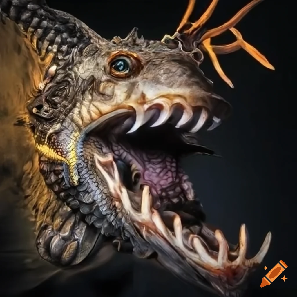 Realistic depiction of a beautifully detailed dragon on Craiyon