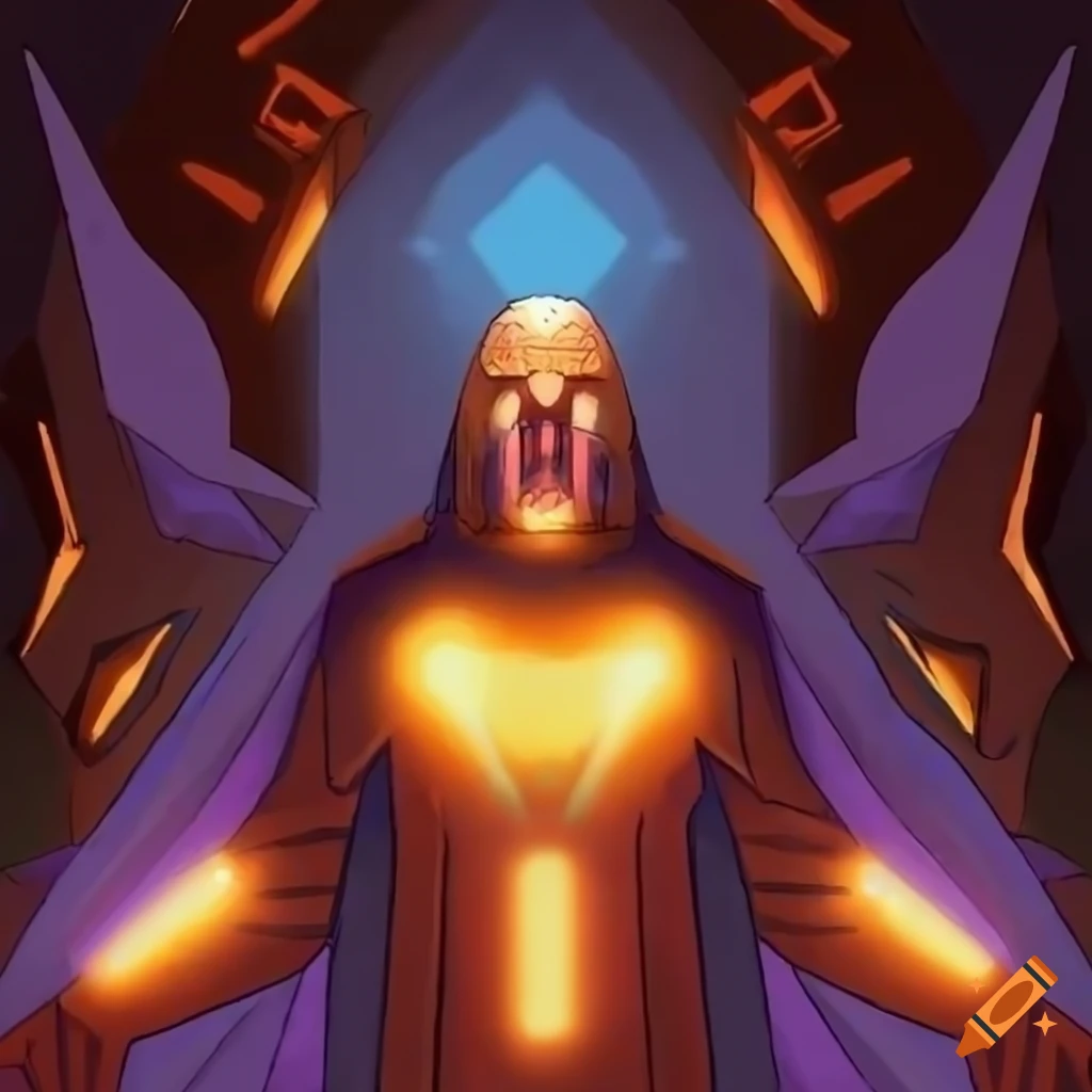 Ice god holding futuristic staff in anime style on Craiyon