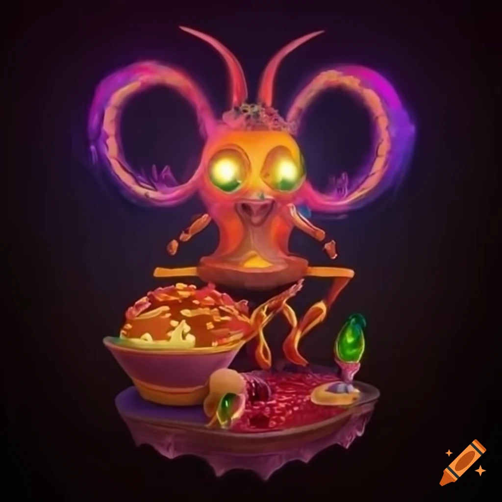 Cartoony diagram of a cute chocolate dragon with candy organs on Craiyon