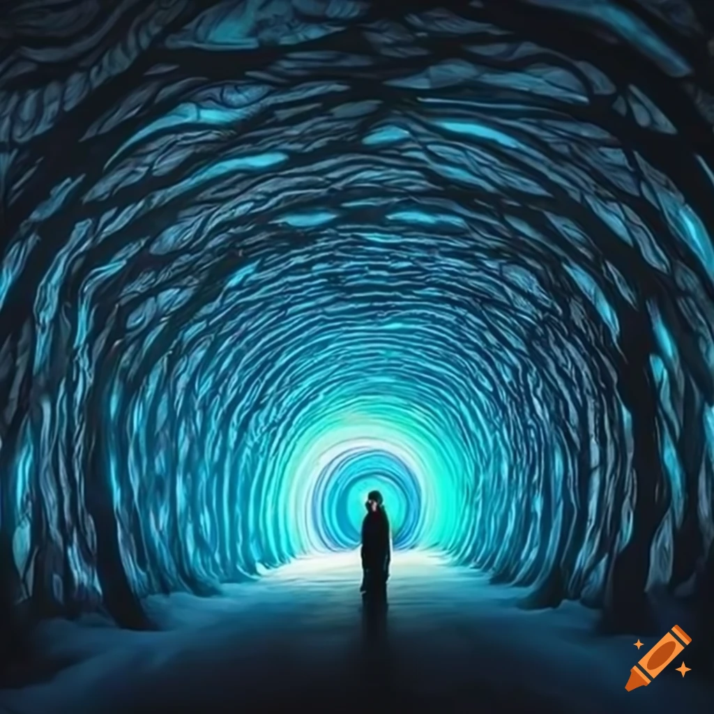 Captivating light tunnel artwork on Craiyon