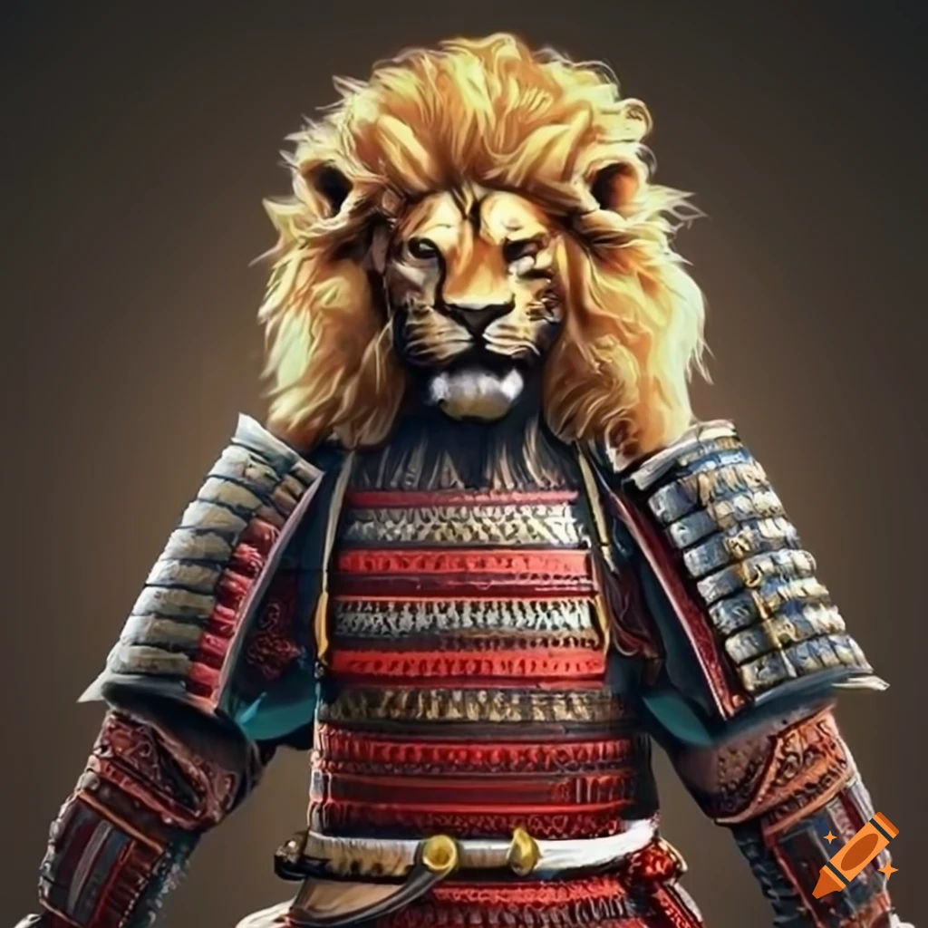 Lion samurai artwork