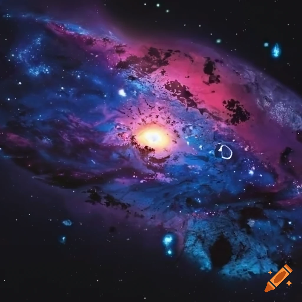 Galaxy map illustration on Craiyon