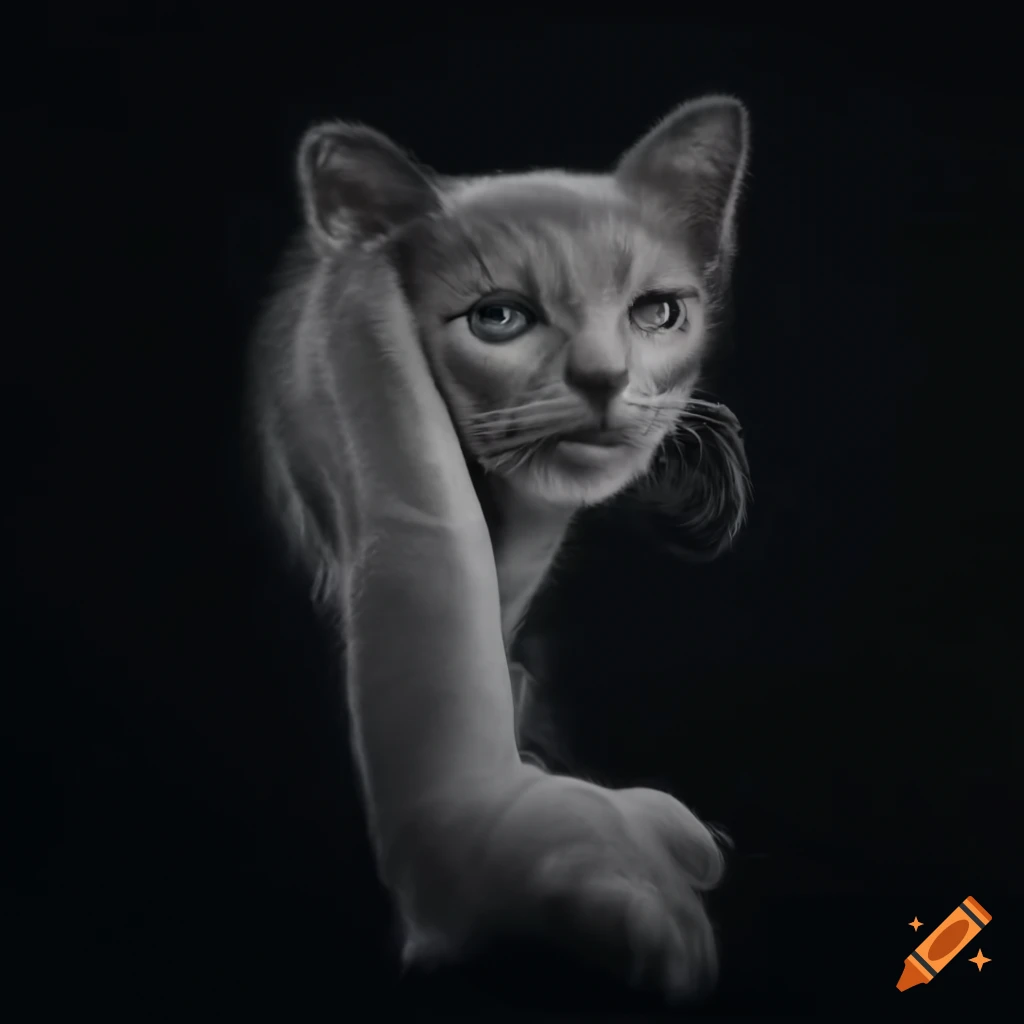 3D render of a cute kitten in a golden box on Craiyon