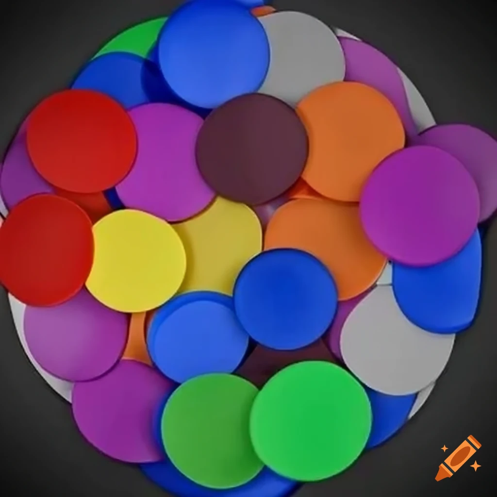 Set of colorful bingo chips on Craiyon