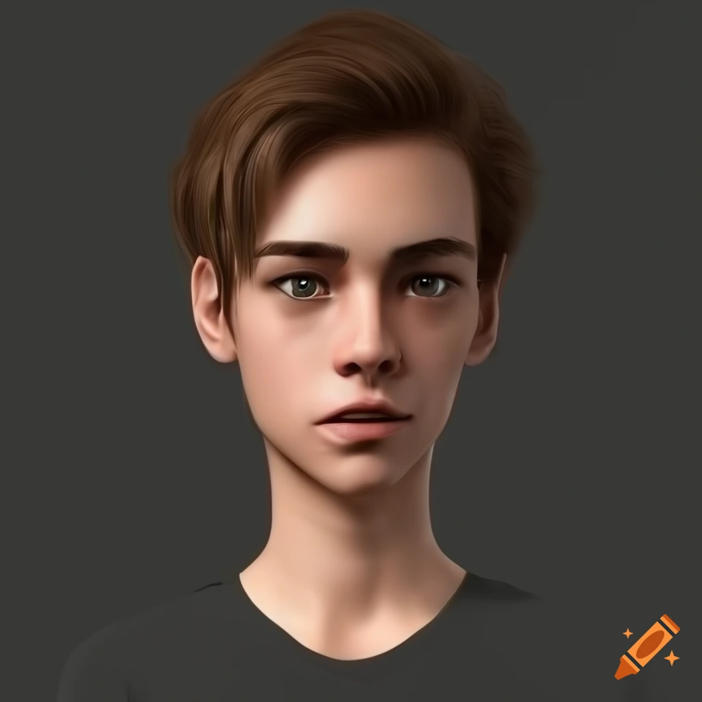 3d Model Of A Young Man With Brown Hair And Green Eyes On Craiyon 3d Model Of A Young Man With Brown Hair And Green Eyes On Craiyon