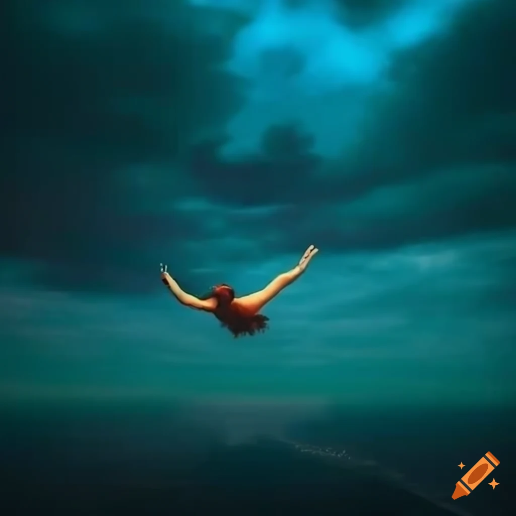 Psychedelic Artwork Of A Person Floating In A Surreal Landscape On Craiyon