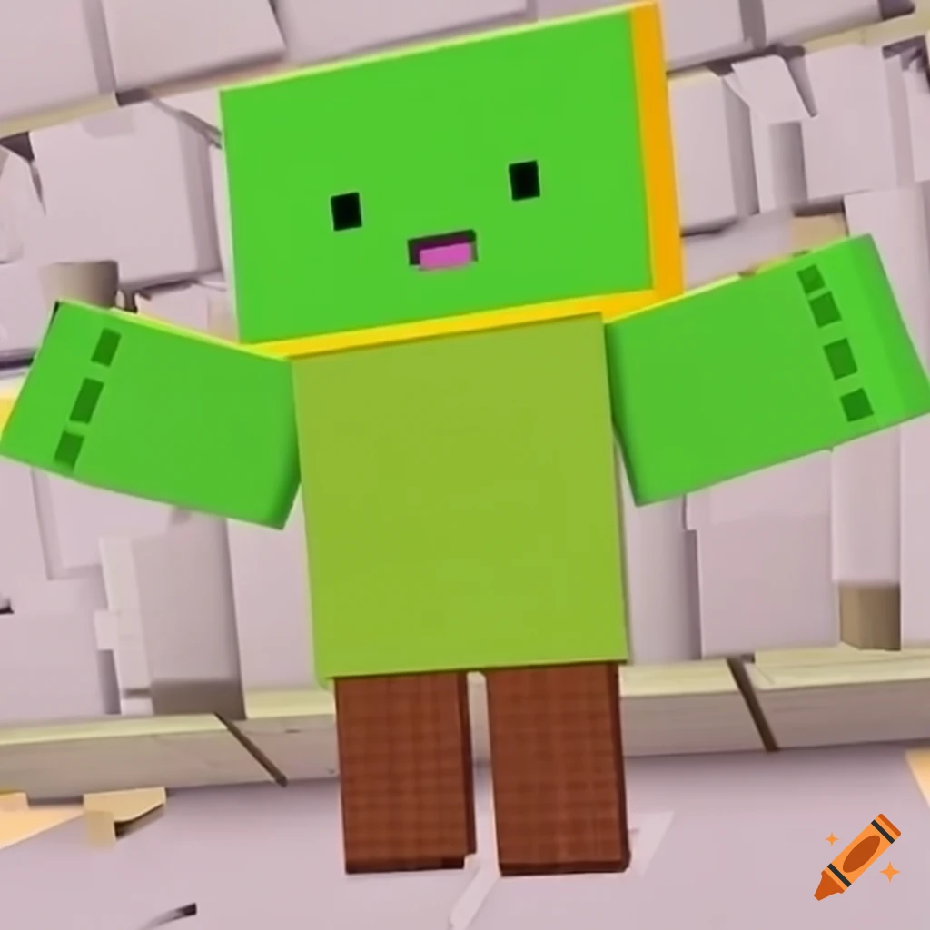 Blocky world video game screenshot on Craiyon