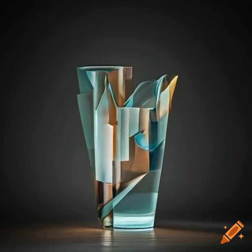 Glass vase with dramatic lighting