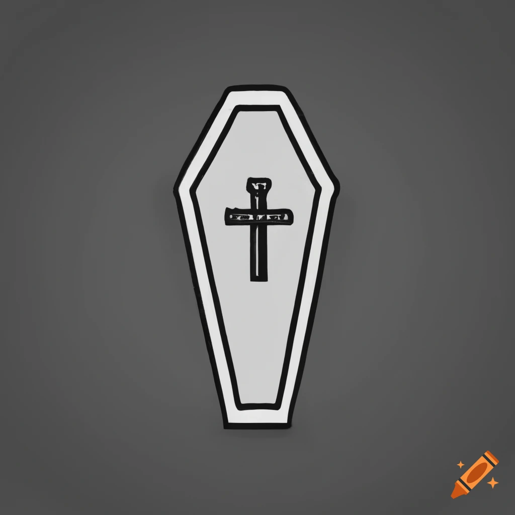 Coffin with dozen horizontal lines in black gloss on Craiyon