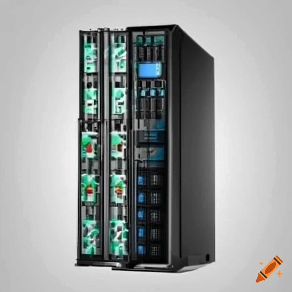 Servers in a data center on Craiyon