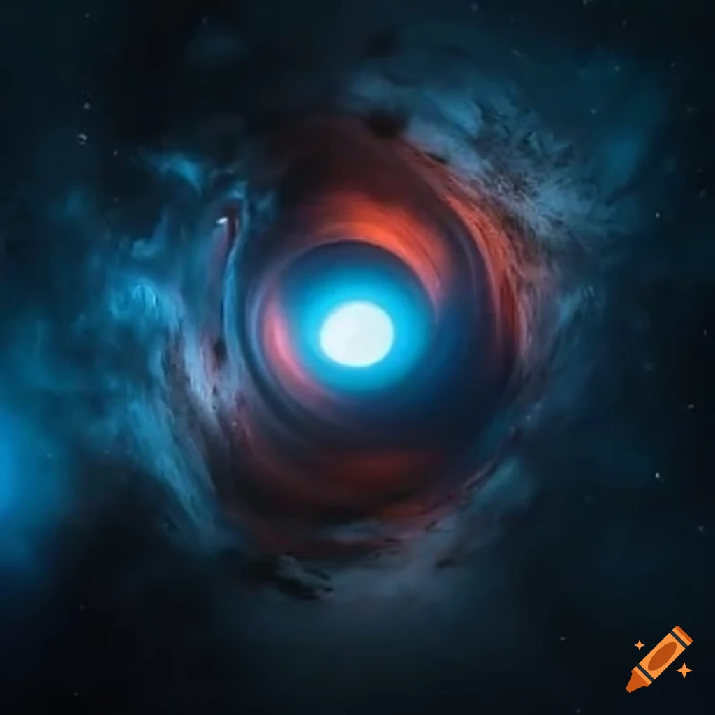 Abstract depiction of falling through a cosmic portal on Craiyon