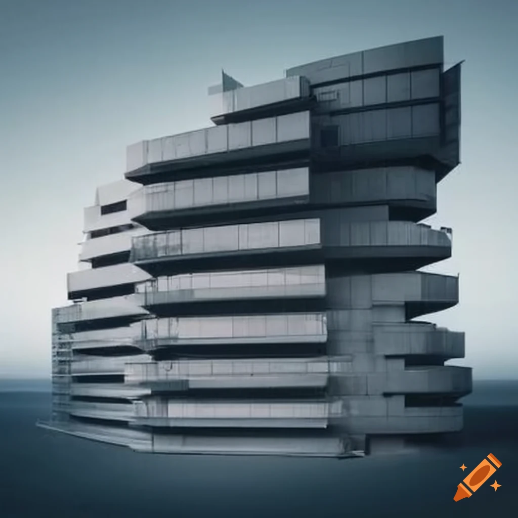 Image of a giant gray building with no windows on Craiyon