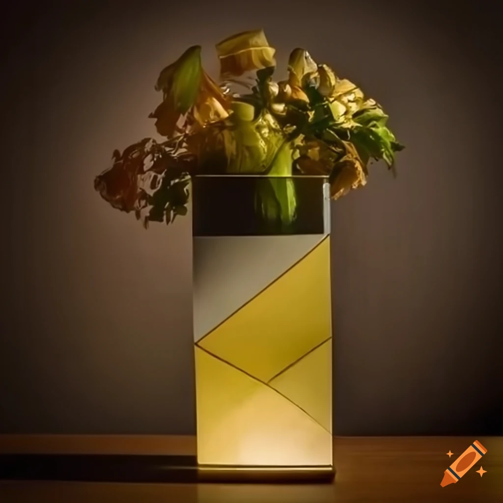 Dramatic lighting on a cubist vase