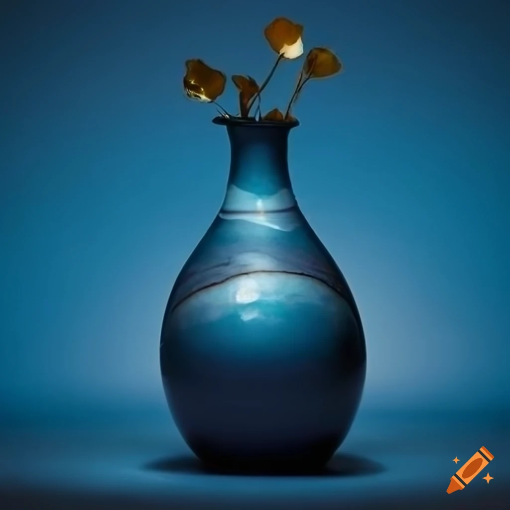 Photo of a kintsugi style vase in dramatic lighting