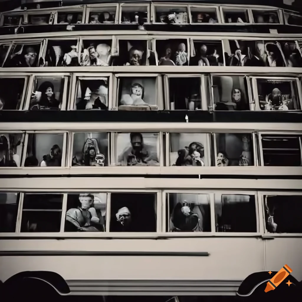 Photo frame set of a crowded bus on Craiyon