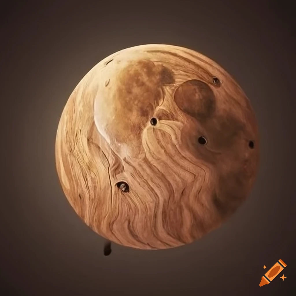 Wooden sculpture of a moon