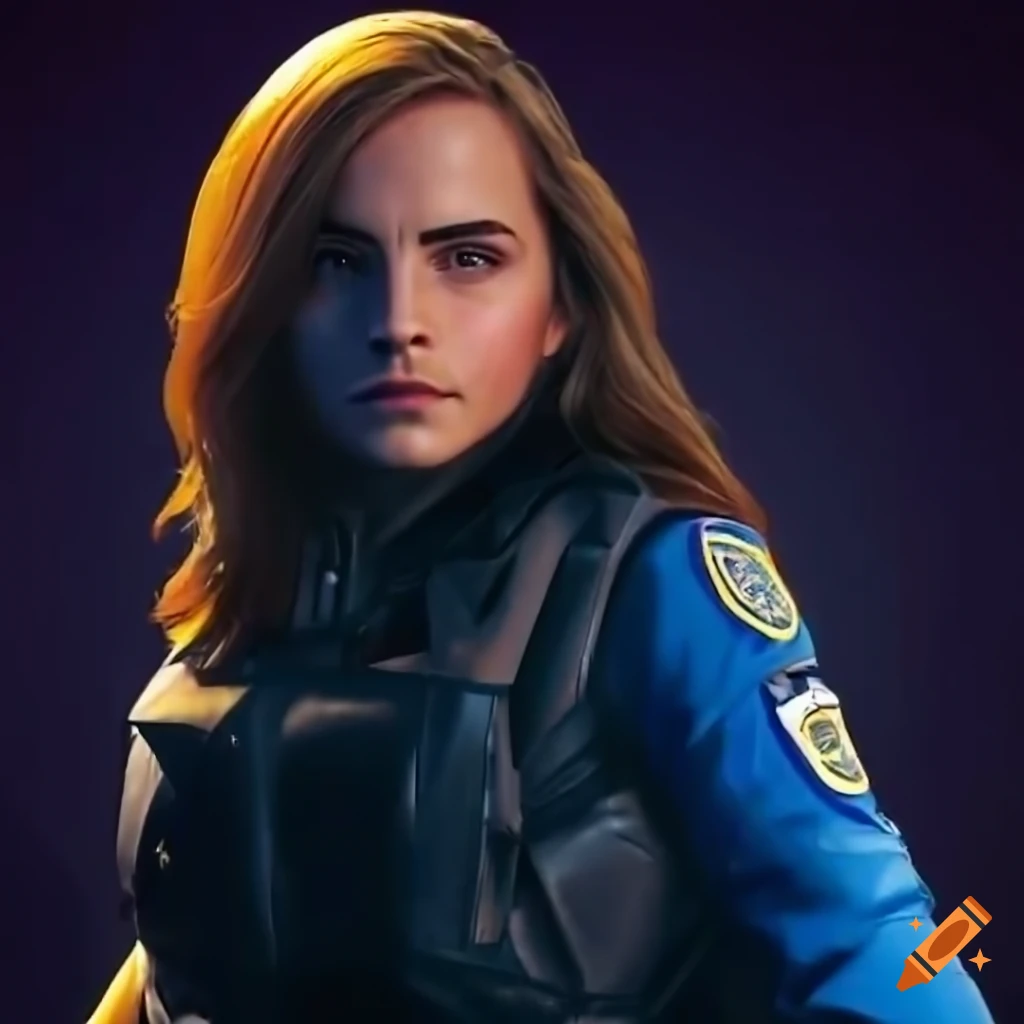 Close-up view of two policewomen hugging on Craiyon