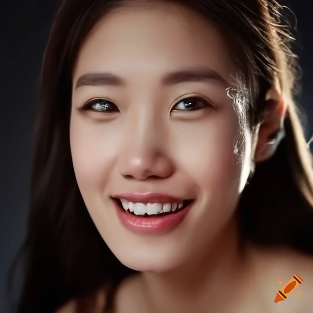 Close-up portrait of a stunning young woman on Craiyon