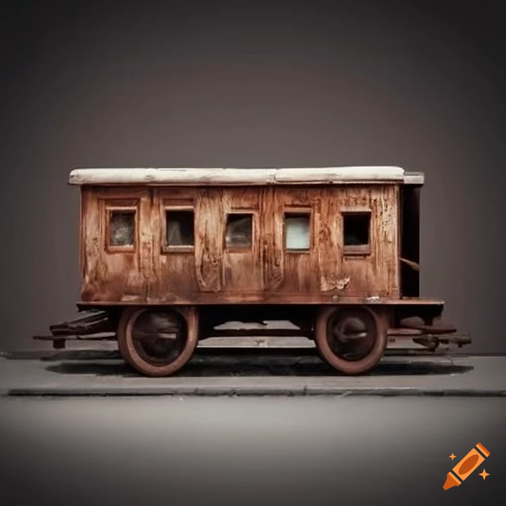 Side-view of a rustic old-west train car