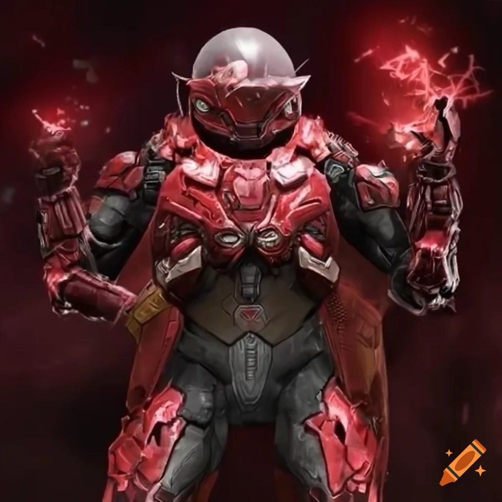 Full Body Power Armor Made Of Red Crystals On Craiyon