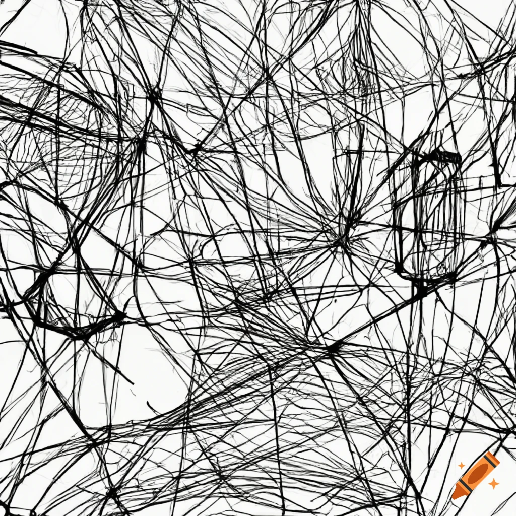 Abstract art with black lines on white background on Craiyon