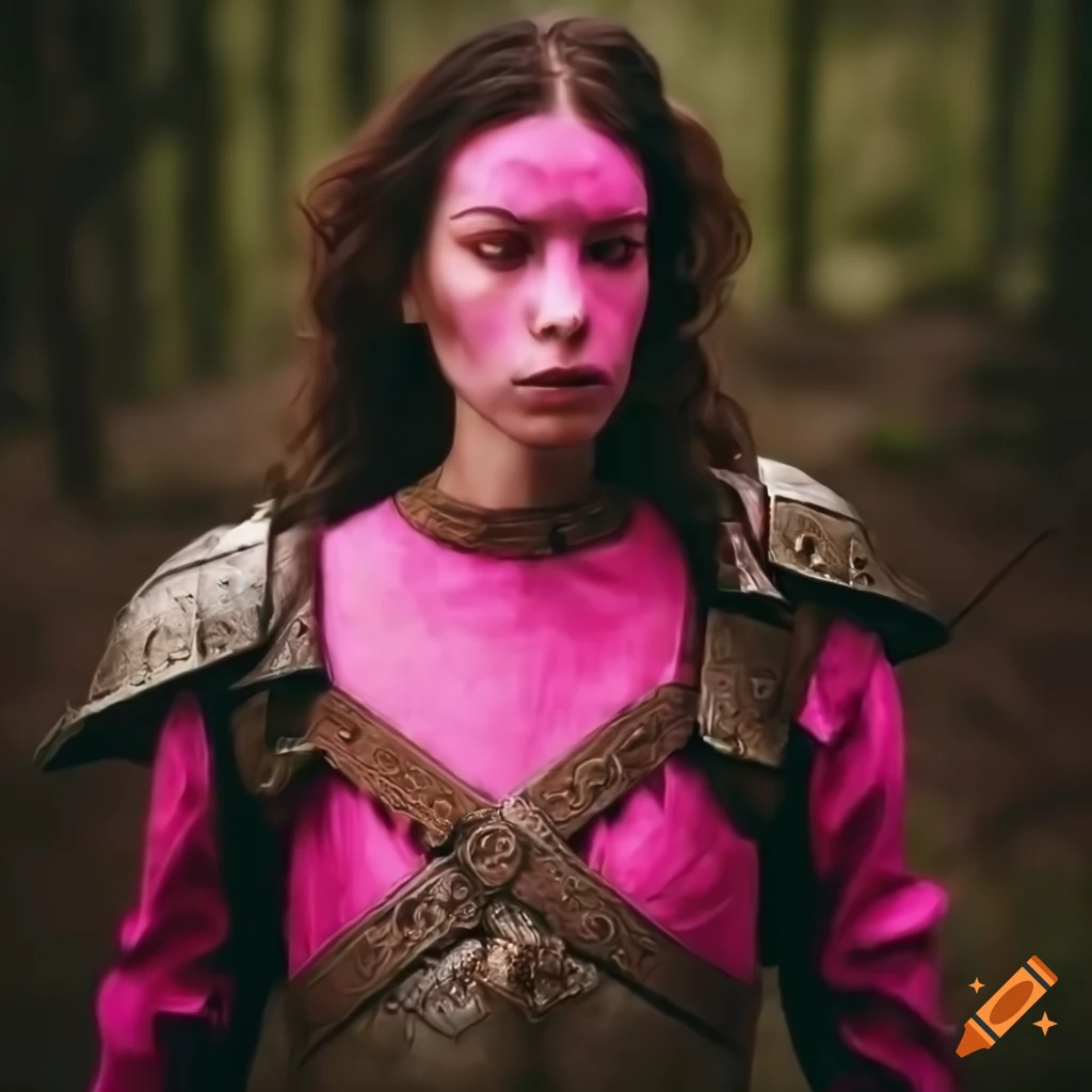 Elegant woman with a Claymore sword in a forest on Craiyon