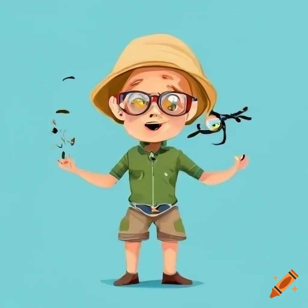 Illustration of a cute explorer teacher on white background on Craiyon