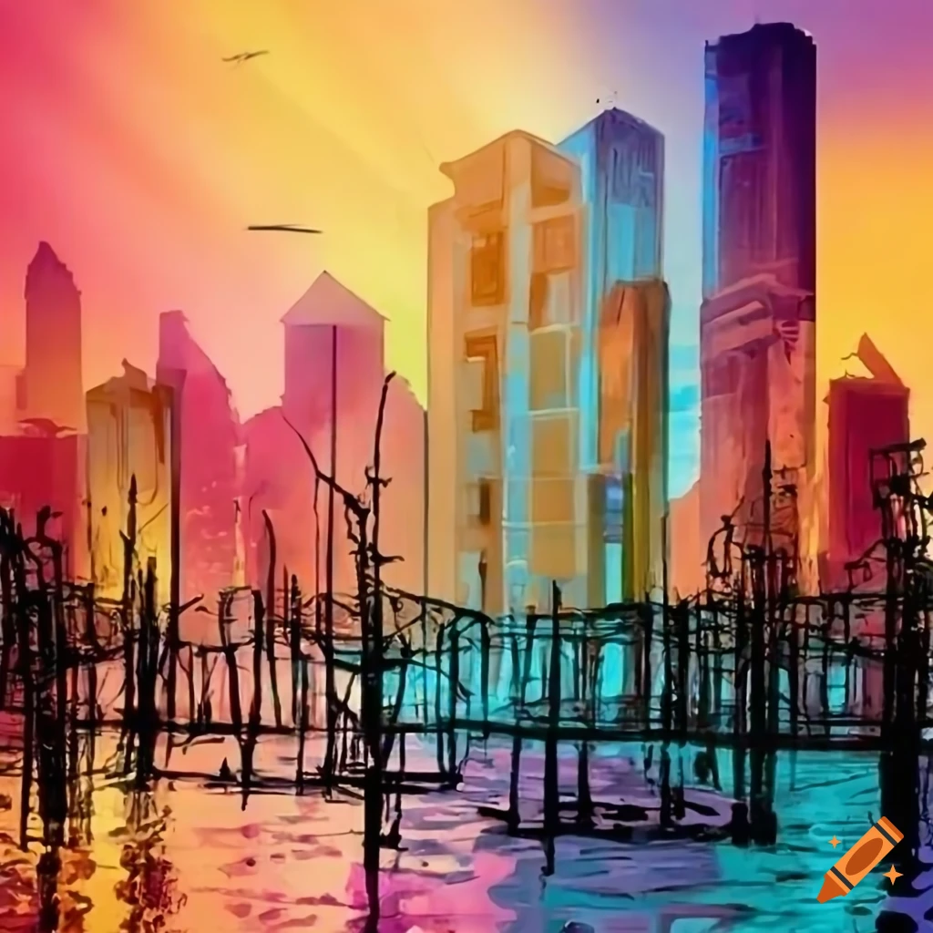 Urban landscape photography on Craiyon