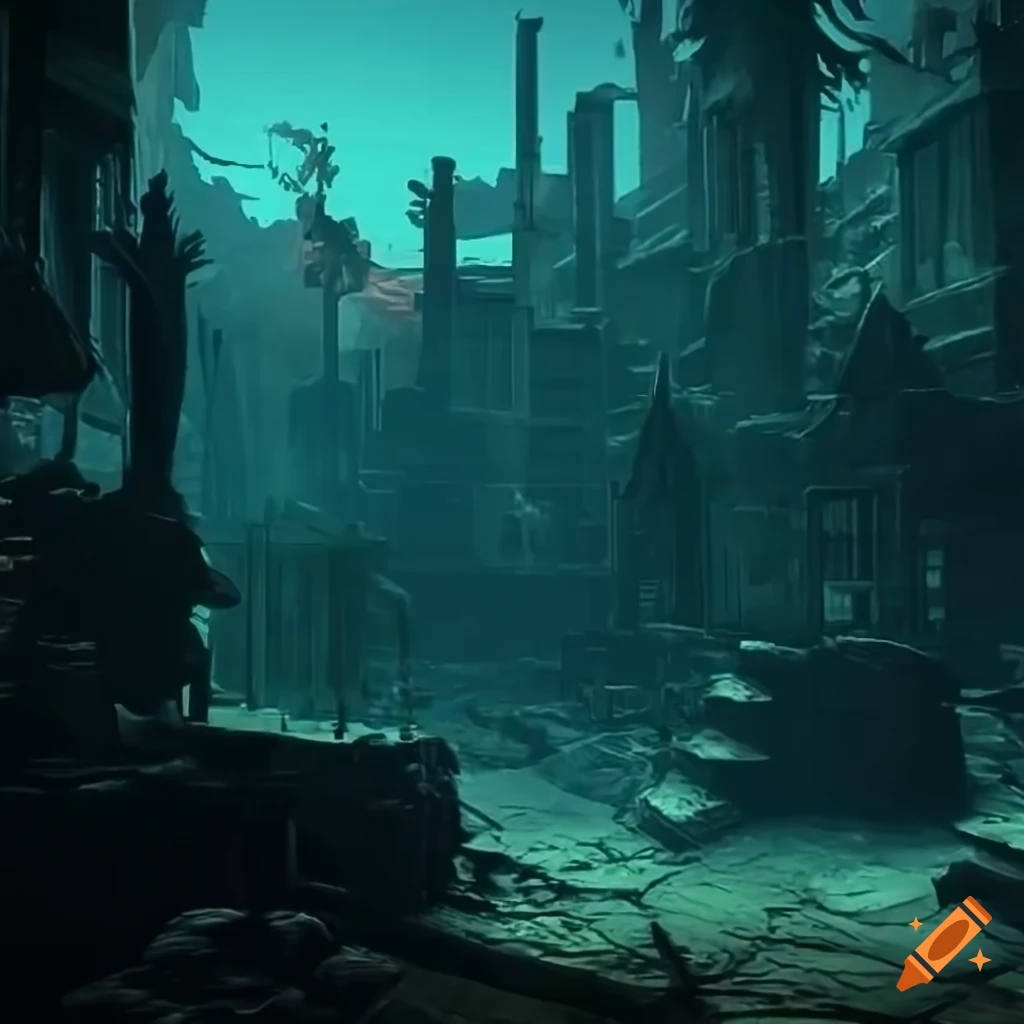 Screenshot of a challenging in-game environment on Craiyon