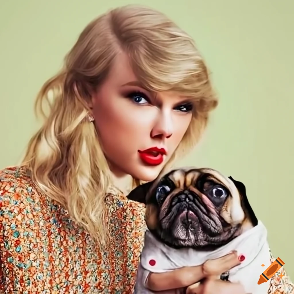 Taylor swift with a pug on Craiyon