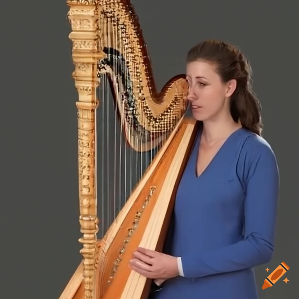 Image of a skilled harpist playing the harp