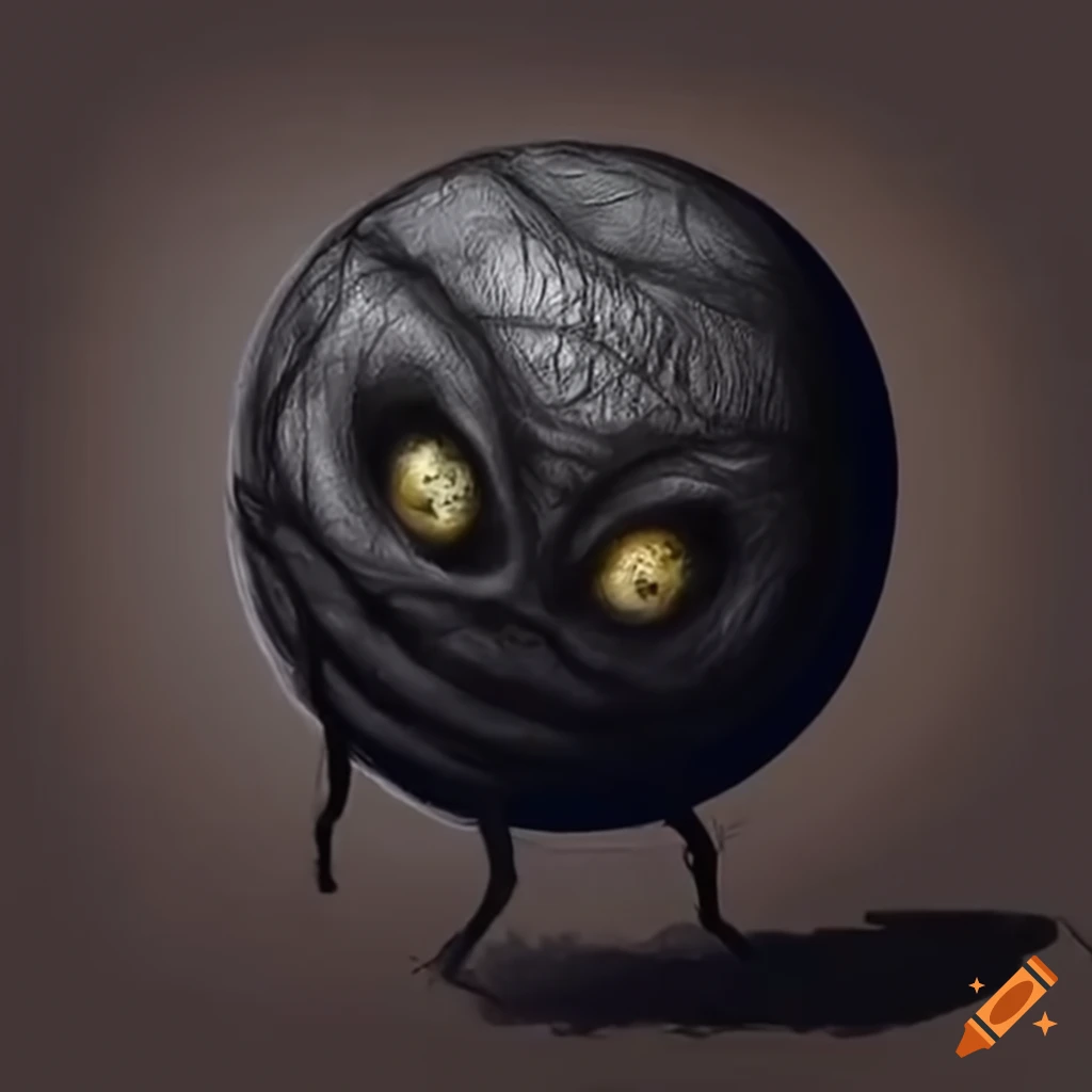 Image of a scary black creature with legs and teeth