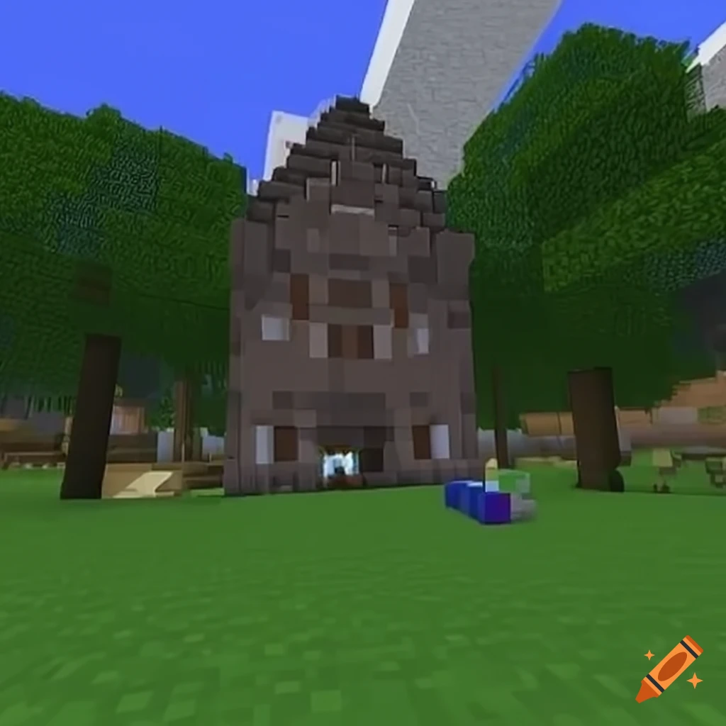 Minecraft towny on Craiyon