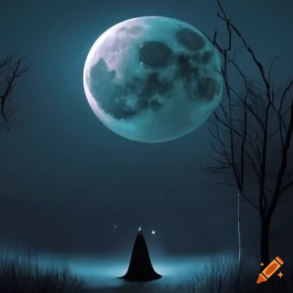 Moon shining in the dark night on Craiyon