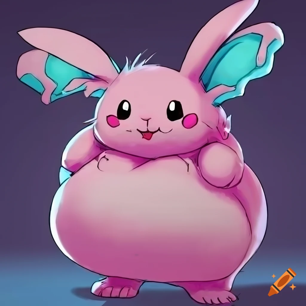 Adorable pink fat bunny pokemon on Craiyon
