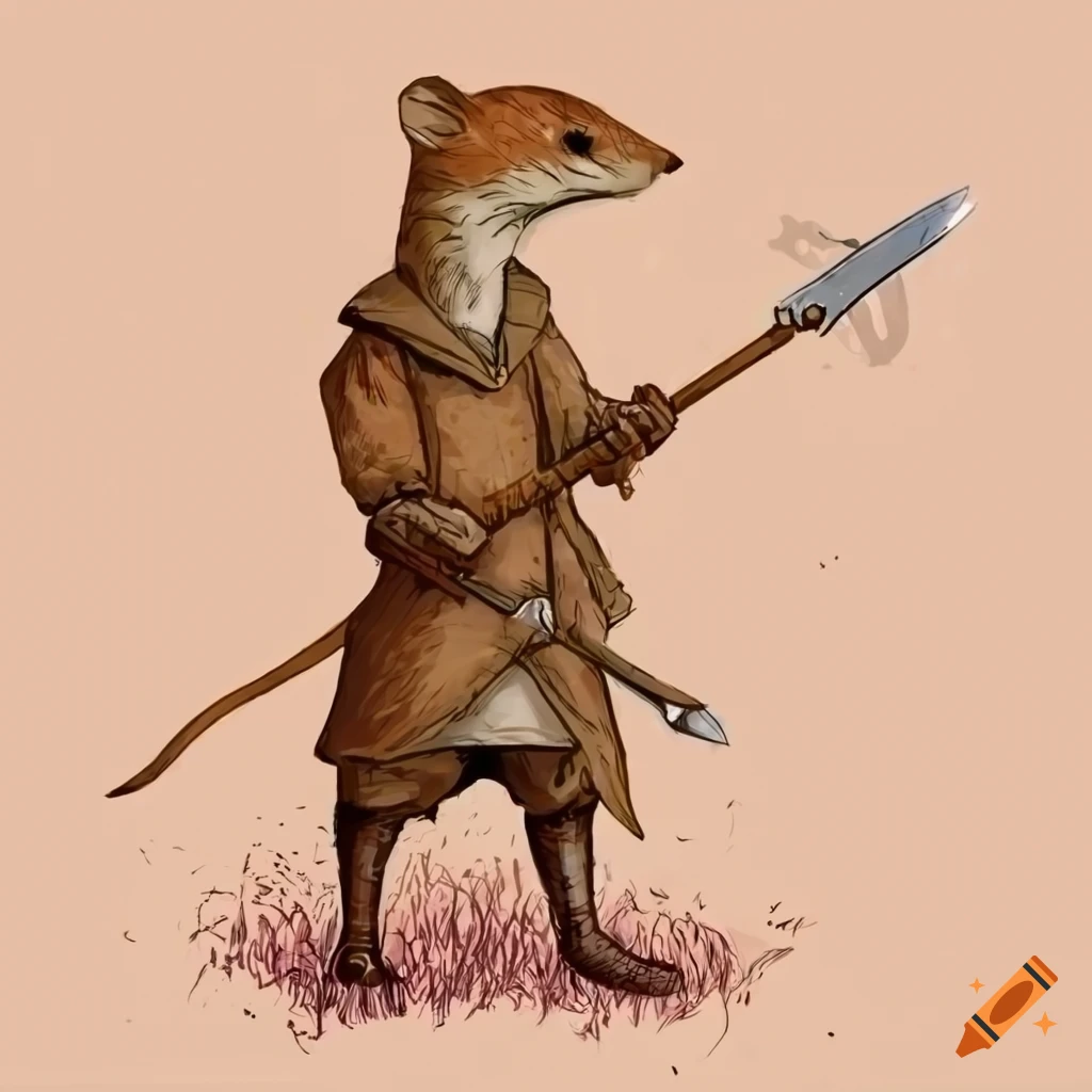 Comic illustration of a weasel bandit on Craiyon