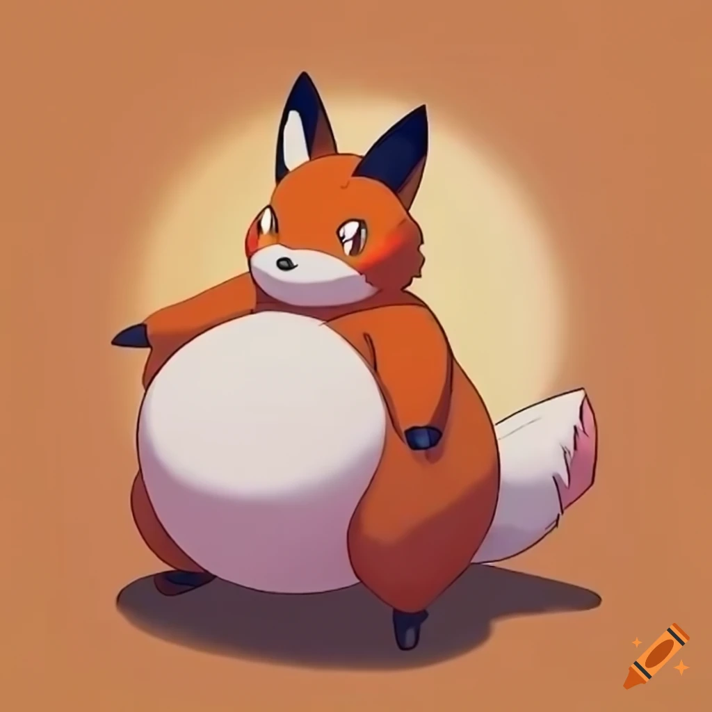 Cute fat fox in pokémon style design on Craiyon