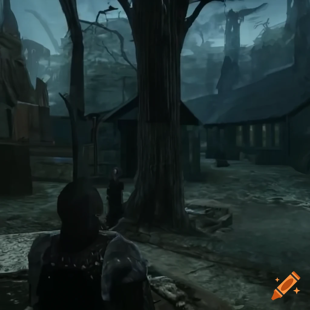 Bloodborne hunter fighting monsters in a van gogh inspired setting on ...