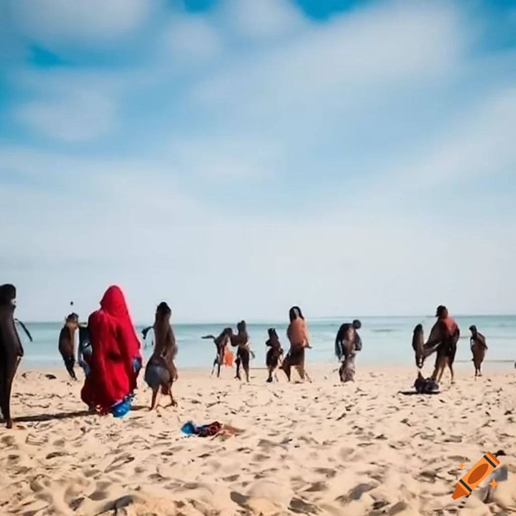 Benjamin beach in philadelphia with disappearing sands on Craiyon