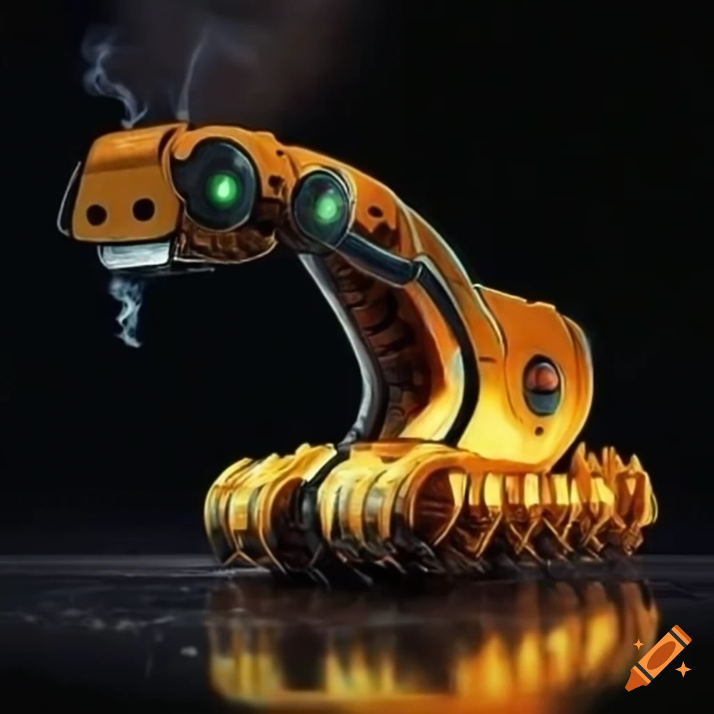 Snake transformer robot illustration on Craiyon