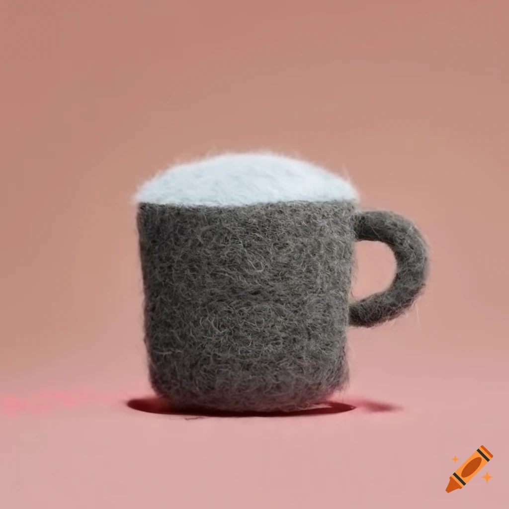 Fuzzy felt coffee cup
